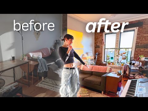 Cozy Brooklyn Art Studio & Living Room Makeover | Before & After Transformation