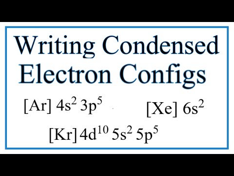 Writing Condensed/Abbreviated Electron Configurations