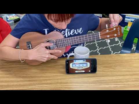 1st Grade-Ukulele tuning tutorial-Open tuning using Pano Tuner app