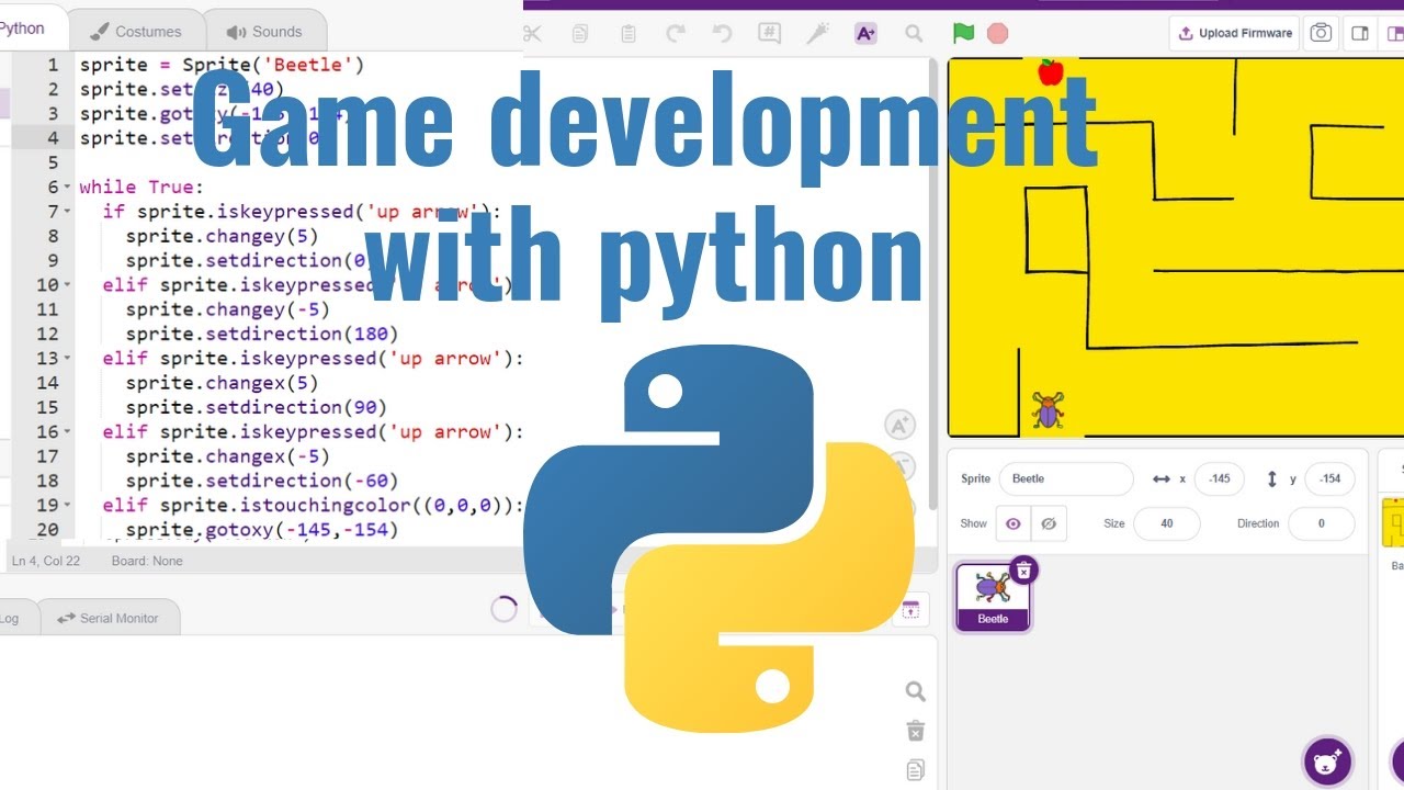 Game development with #python || #pythonprogramming with #pictoblox || @M-BART @STEMpedia