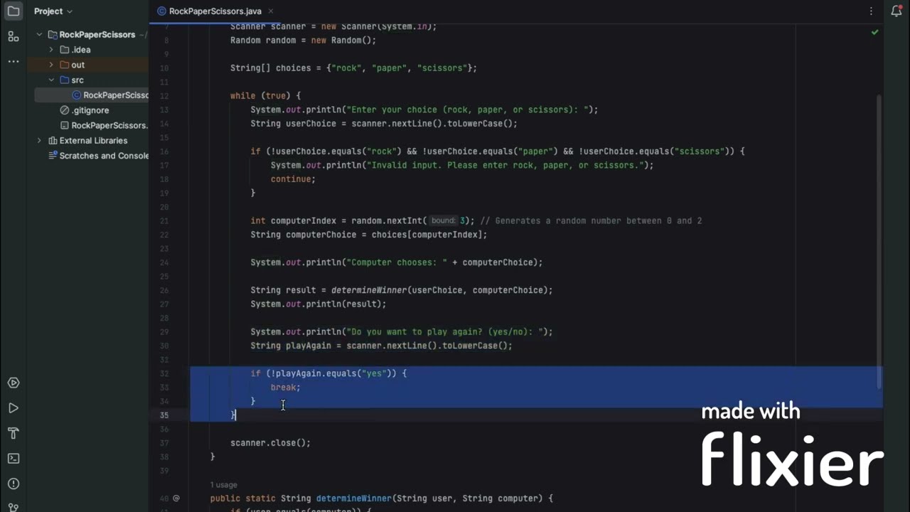 Java Rock Paper Scissors Game Code Breakdown | Beginner Java Project