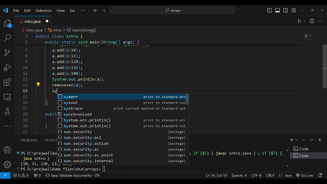 How to remove even elements in java using ArrayList || java dsa