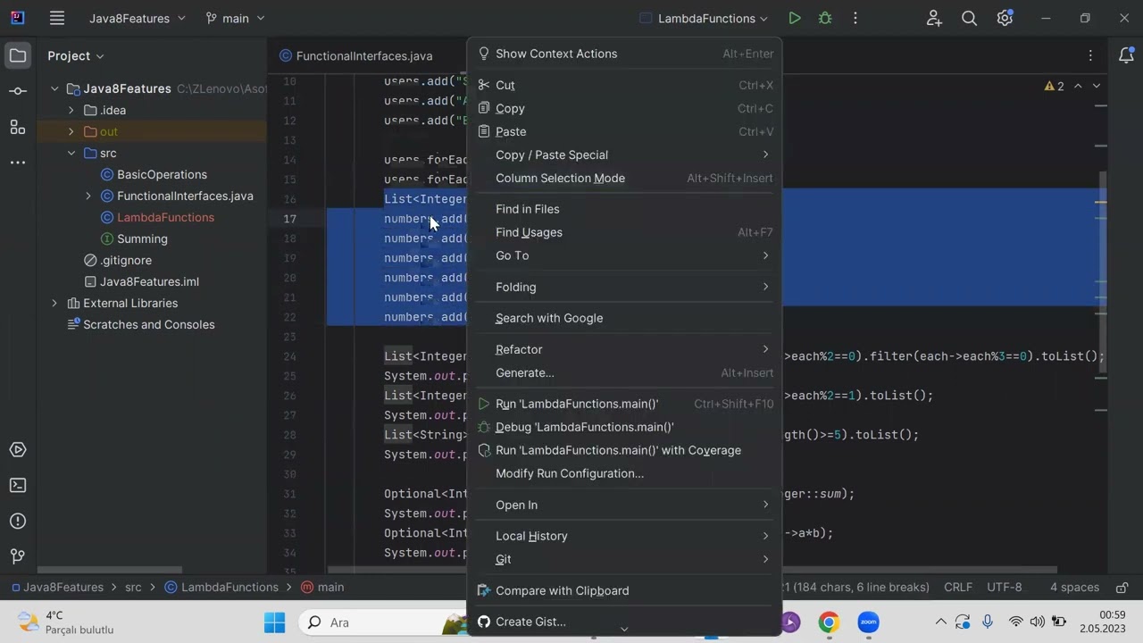 Lambda Expressions Method Reference,Streams,Foreach 2
