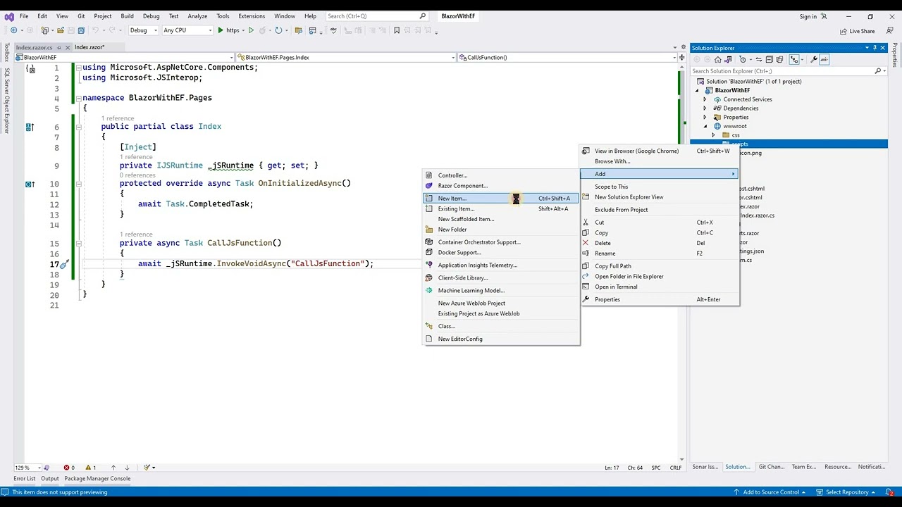 Blazor - Call C# method from Javascript