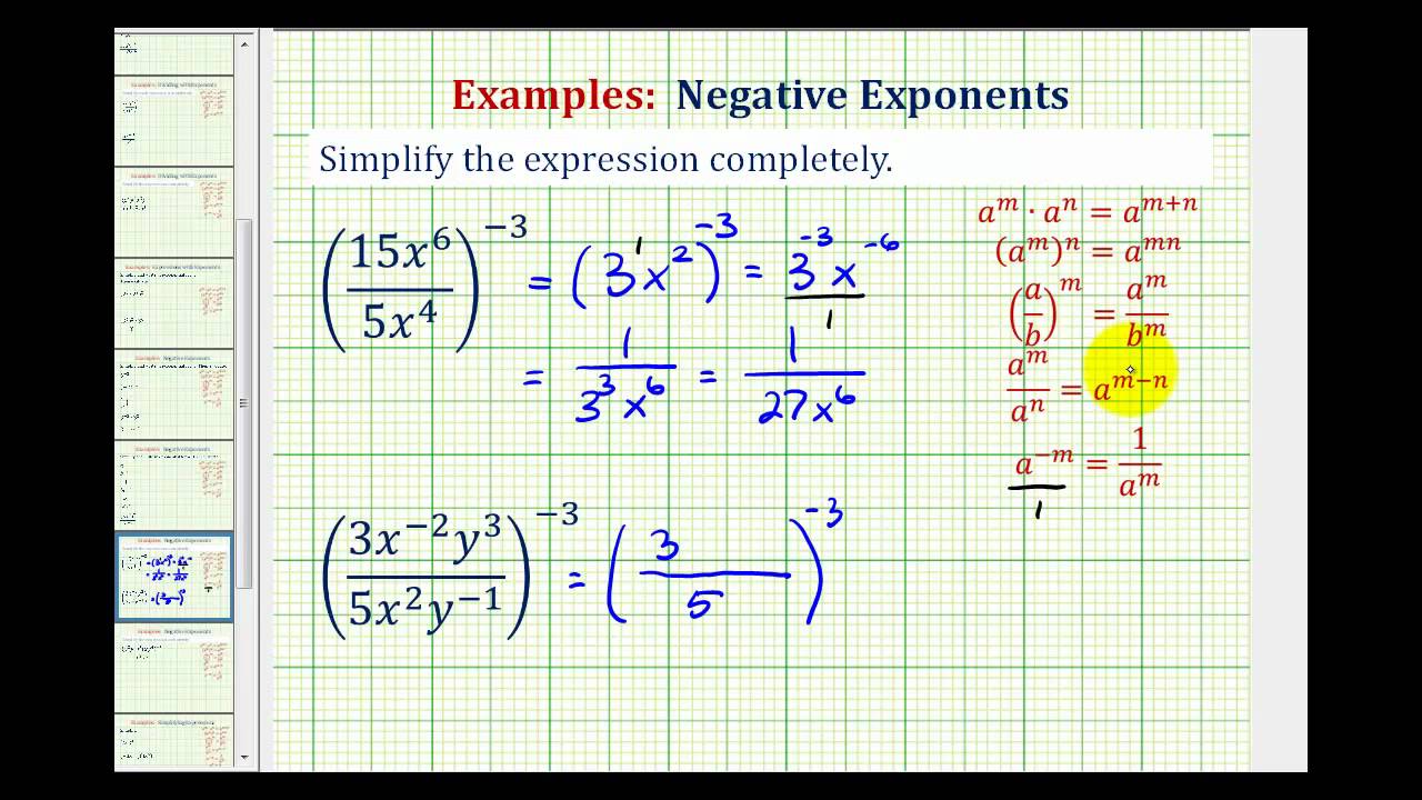 Ex 2:  Simplify an Exponential Expression with Negative Exponents