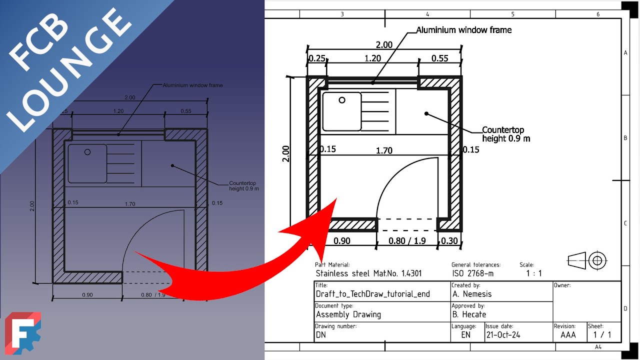 Place 2D Drawing on a Page and Export to PDF or Print | FreeCAD Beginner Tutorial