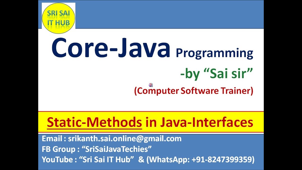 Java Static Methods in Interfaces || Java Interfaces || Static Methods in Java || #333