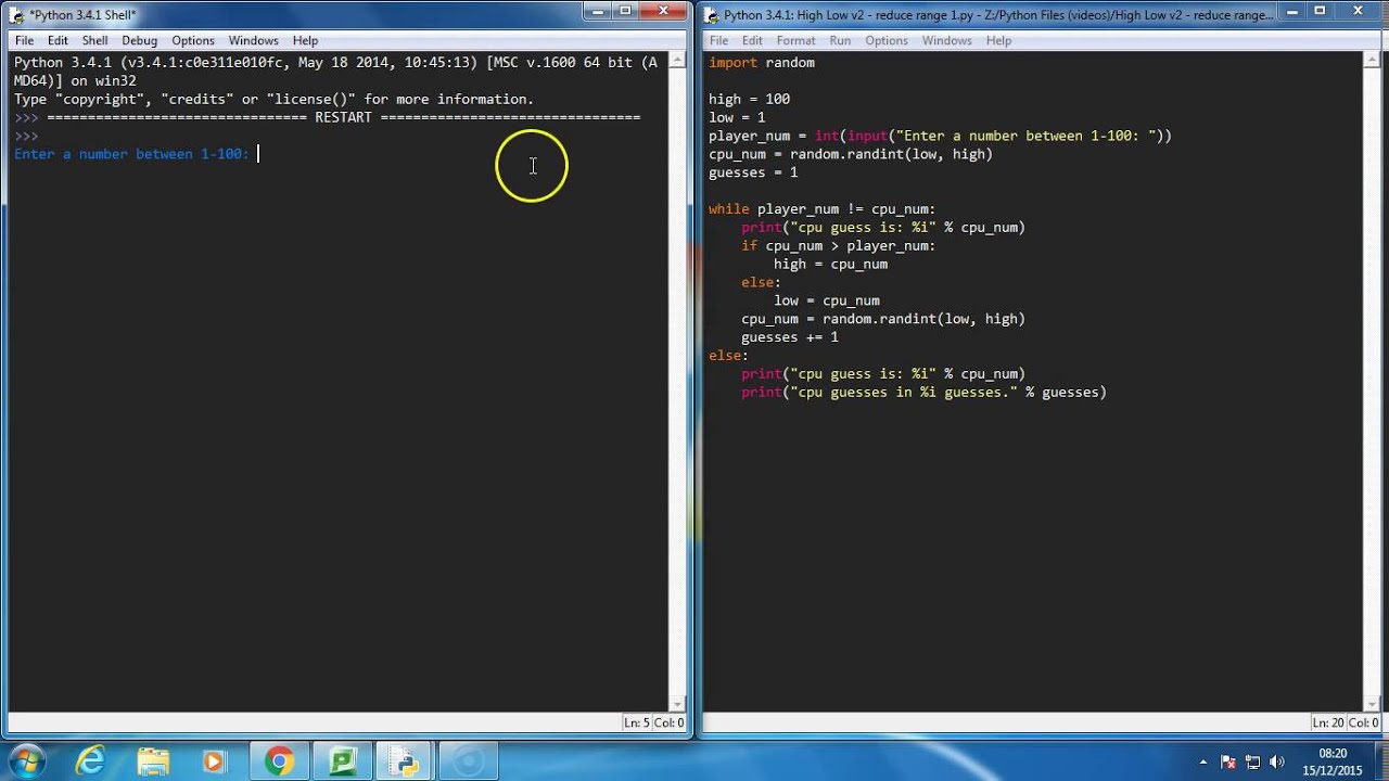 High Low Game in Python - Computing guessing [Part 3]