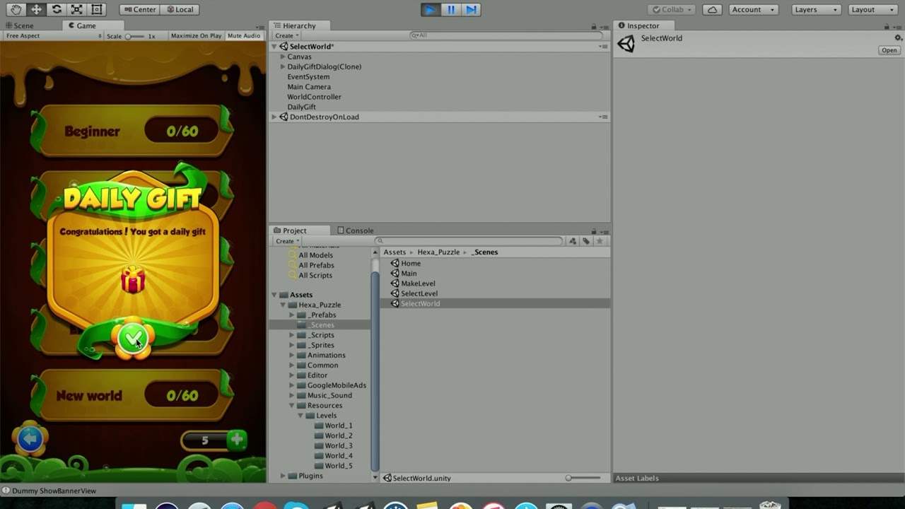 Block! Hexa Puzzle Unity Source Code: Level Editor (Turn on CC)