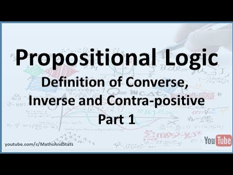 Propositional Logic: Definition of an Implication, Converse, Inverse and Contra-positive - Part 1
