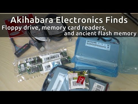 Floppy drive, memory card readers, and ancient flash memory - Akihabara Electronics Finds