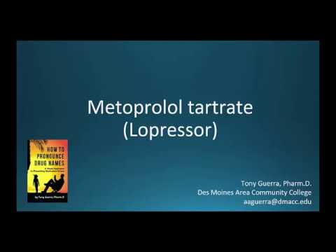 (CC) How to Pronounce metoprolol tartrate (Lopressor) Backbuilding Pharmacology