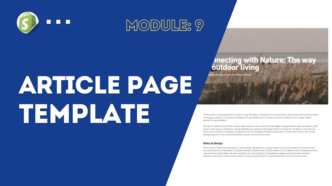 Module 9 | Shopify Article Page template | Shopify liquid