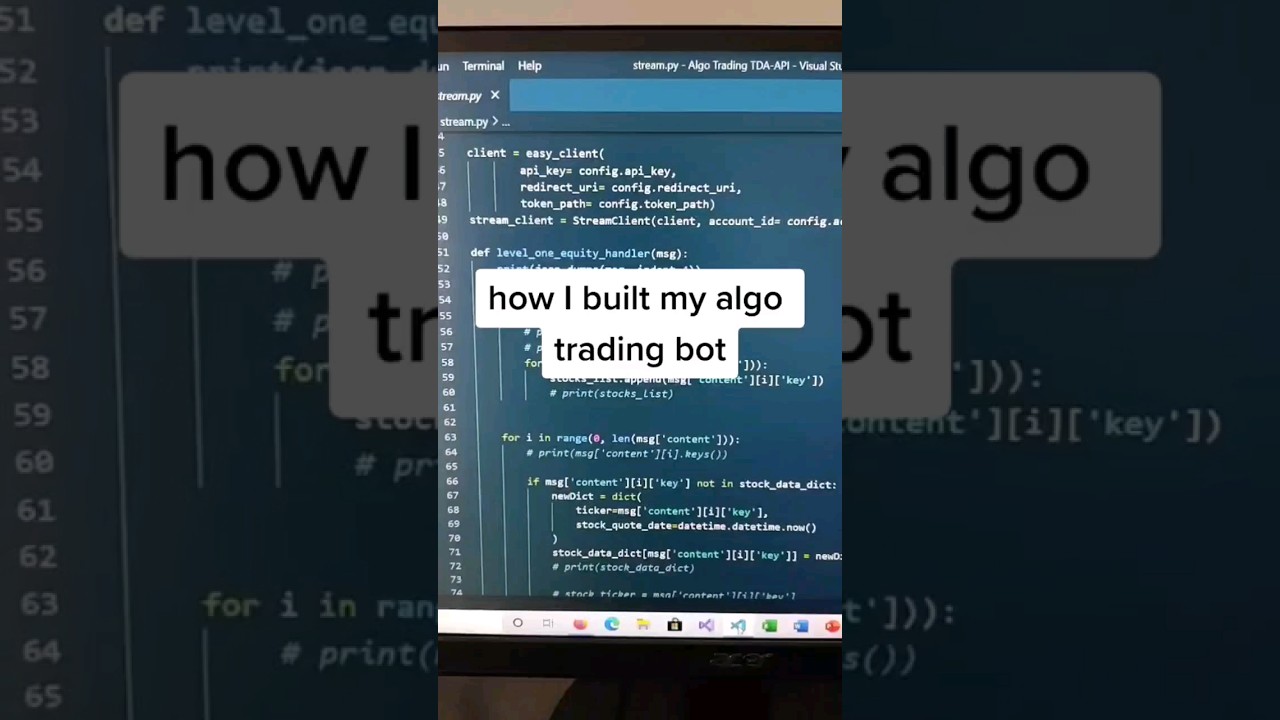 How I built my algo trading bot 💯 #algotrading #tradingbot #stockmarket #finance