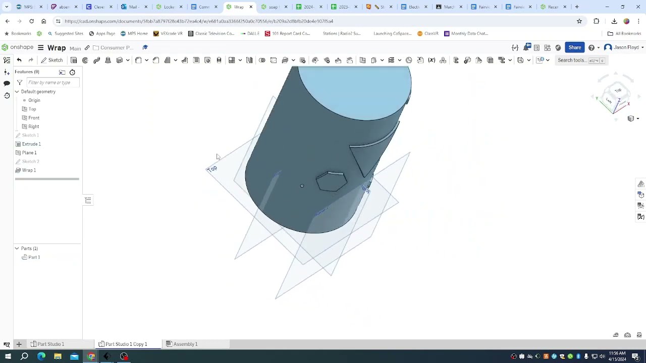 Sketching on a Curved Surface Wrapping Onshape Less than a Minute