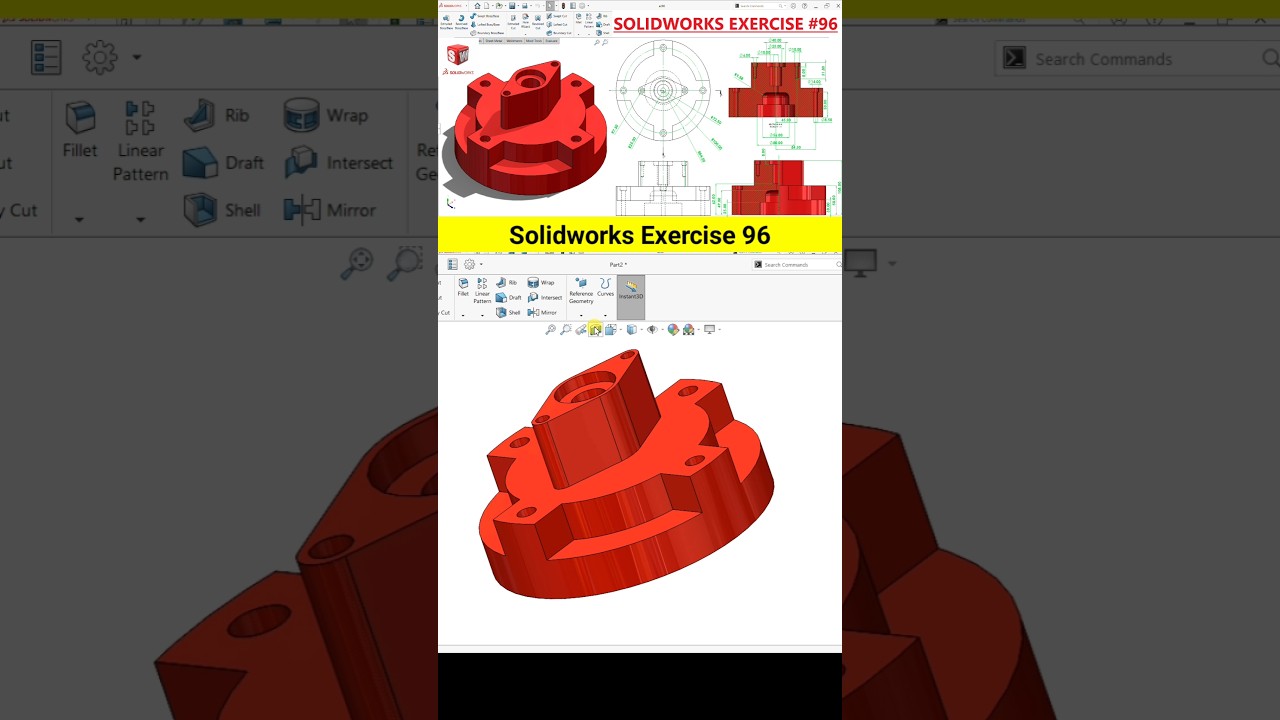 Solidworks Exercise 96 #solidworkstutorial #cadcam