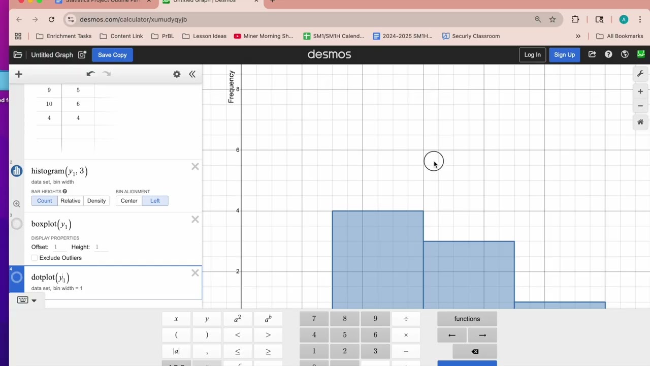 Statistics Tutorial - Box Plot, Histogram, Dot Plot in Desmos