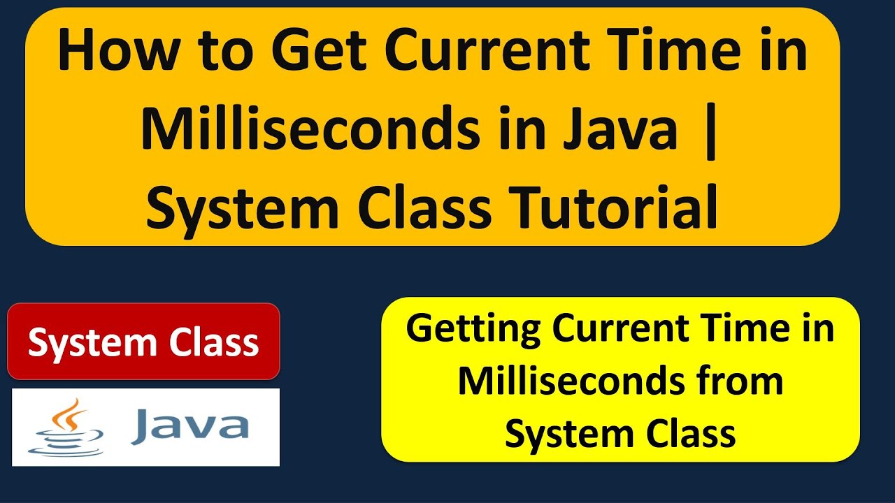 How to Get Current Time in Milliseconds in Java | System Class Tutorial | Java Tutorial