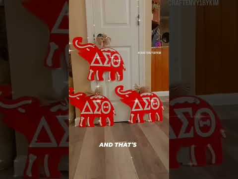 Custom elephant Delta sorority signs. #divine9 #sorority #woodendoorhangers #diy