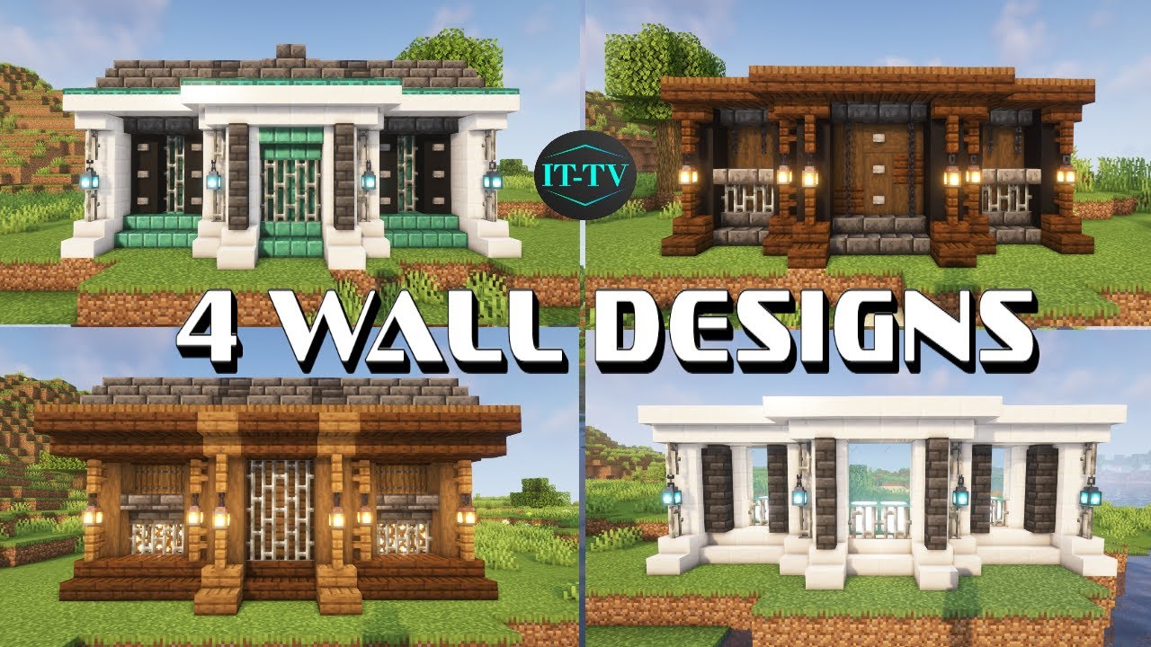 4 WALL DESIGNS TO Improve Your Minecraft World