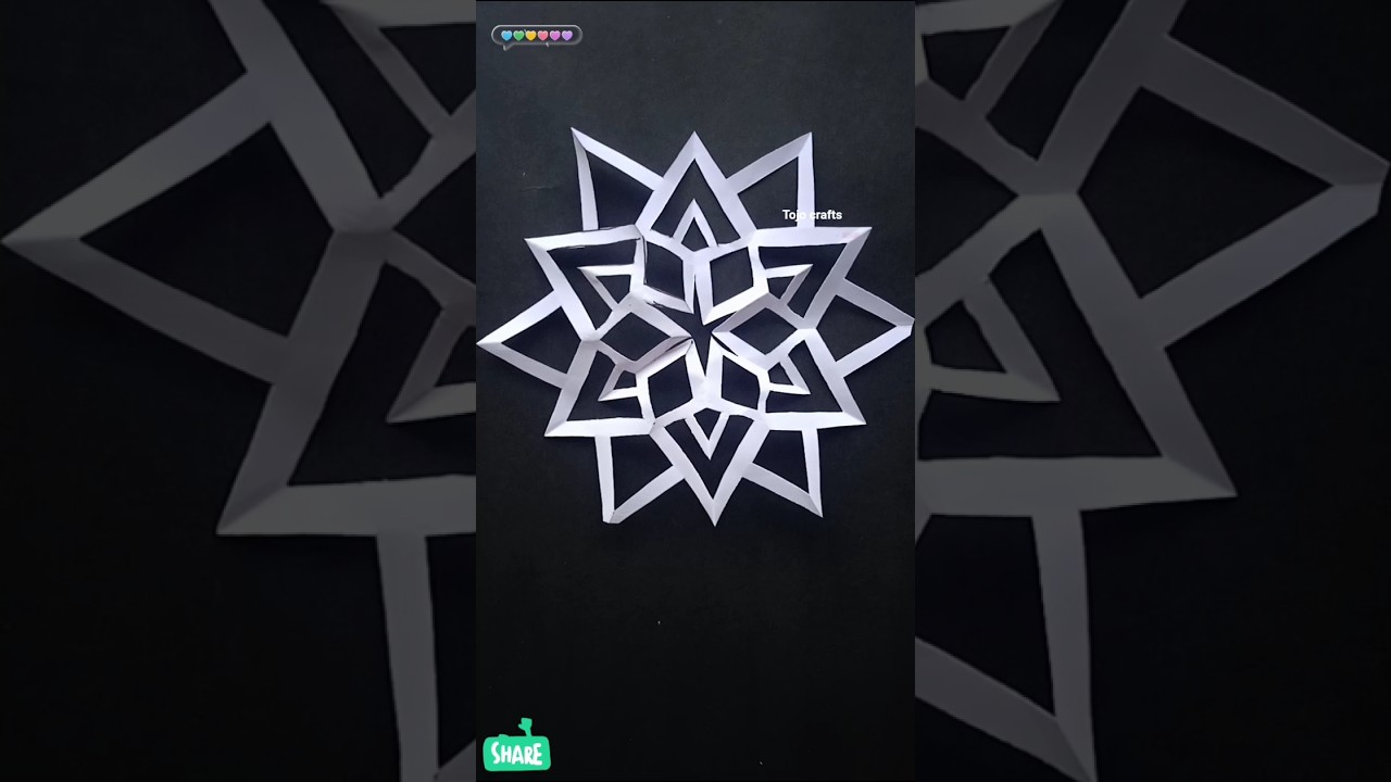 Easy &beautiful paper snowflake making✨❄️/ paper craft #shorts #drawing #papercrafts #snowflakes