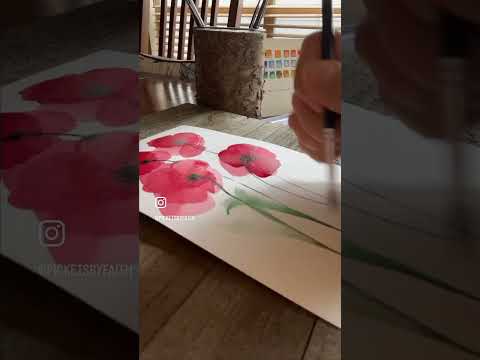 Watercolor Poppies on a gloomy and rainy day! #artist
