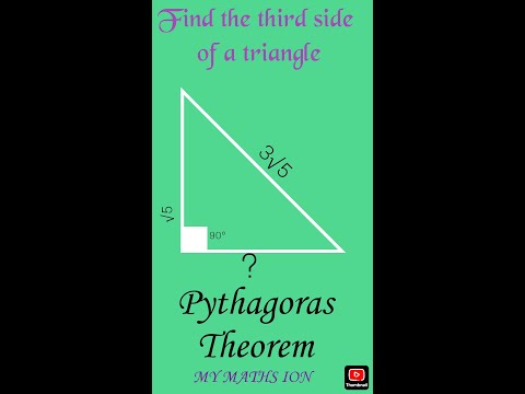 Find the third side of a right angle triangle|Pythagoras theorem|find sides of triangle|how to find