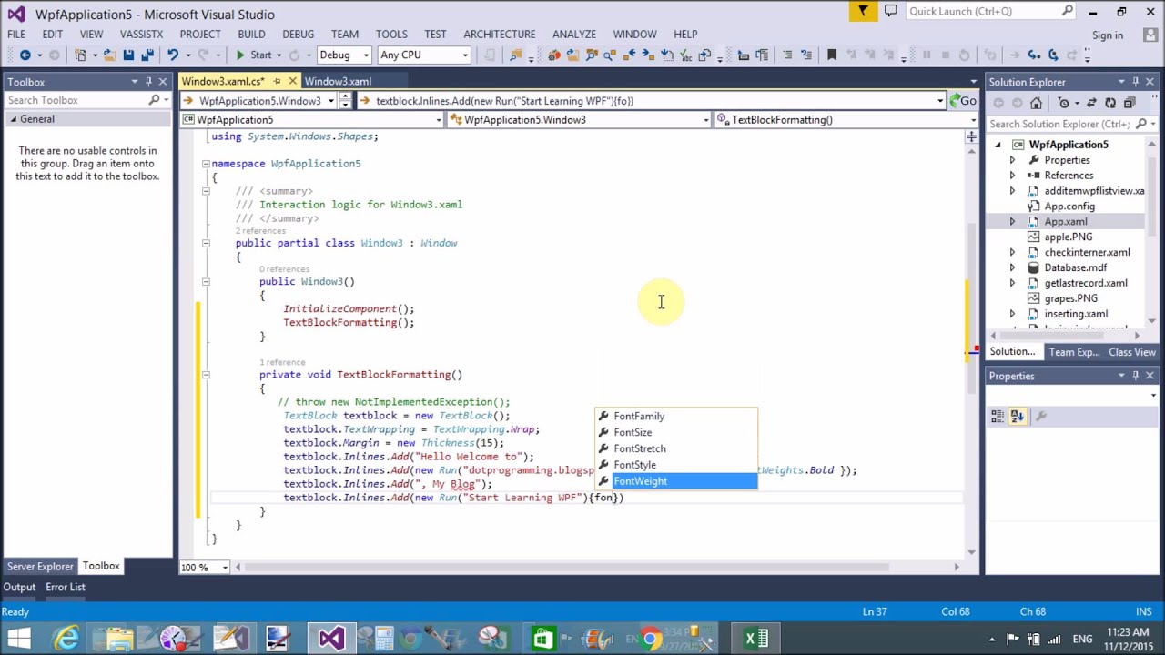 WPF Formatting TextBlock Text using Code