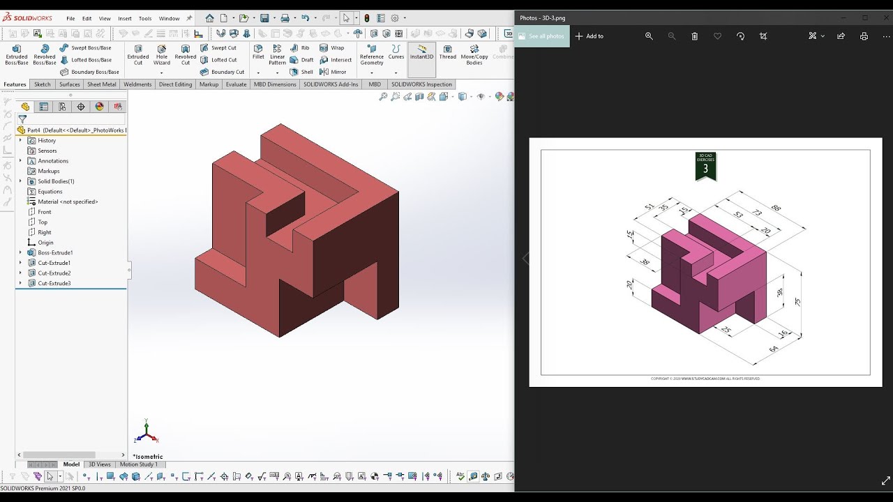 SOLIDWORKS : 3D CAD EXERCISE 3