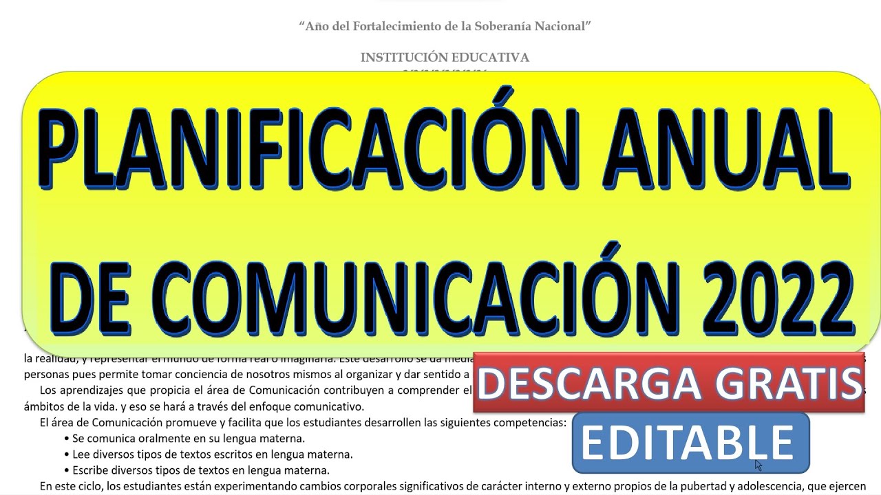 PLANIFICACION ANUAL DE COMUNICACION DE PRIMER GRADO DE EDUCACION SECUNDARIA