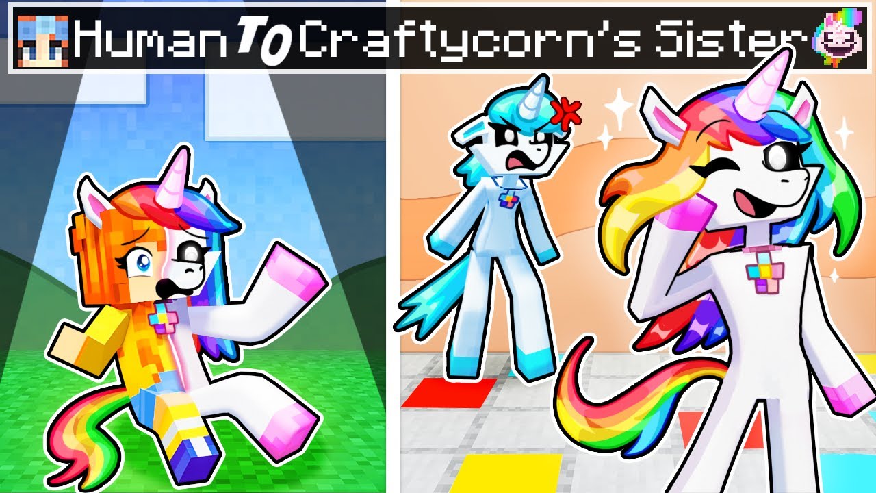 From HUMAN to CRAFTYCORN'S SISTER in Minecraft!