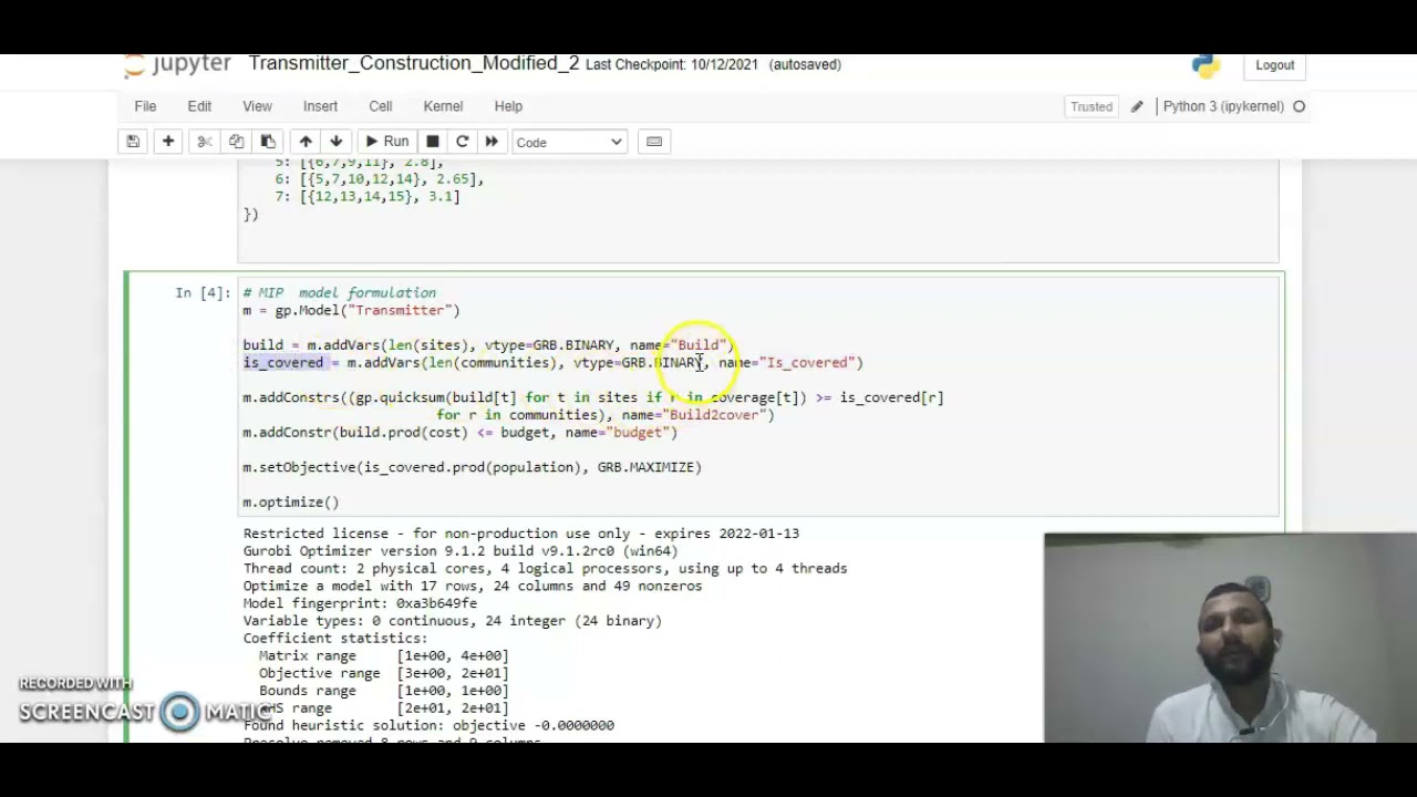 Mixed Integer Programming Model Using Python
