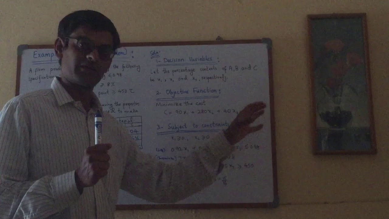 03 Linear Programming Problem: Example Blending Problem