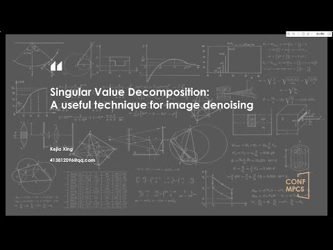 CONF-MPCS 2024 - Singular Value Decomposition: A useful technique for image denoising