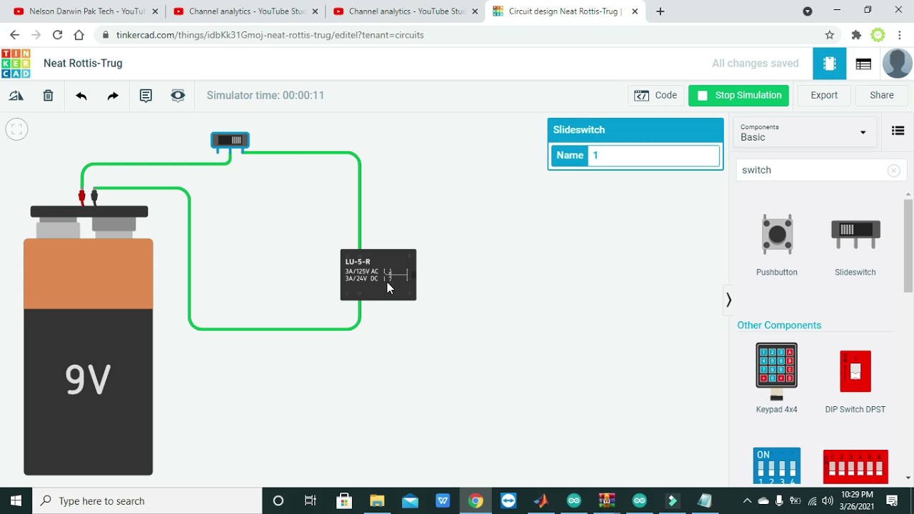 how to use relay in tinkercad | simulation of relay in tinkercad