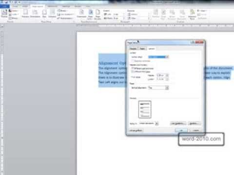 Alignment Options In Word 2010