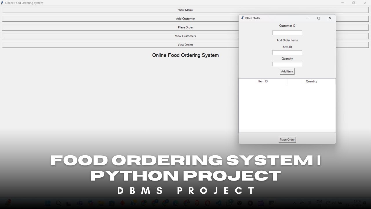 Online Food Ordering System | Python + SQLite + Tkinter | Project Demonstration | DBMS