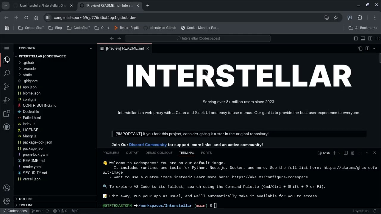 How to make an Interstellar link UNBLOCKED (Github Codespaces)