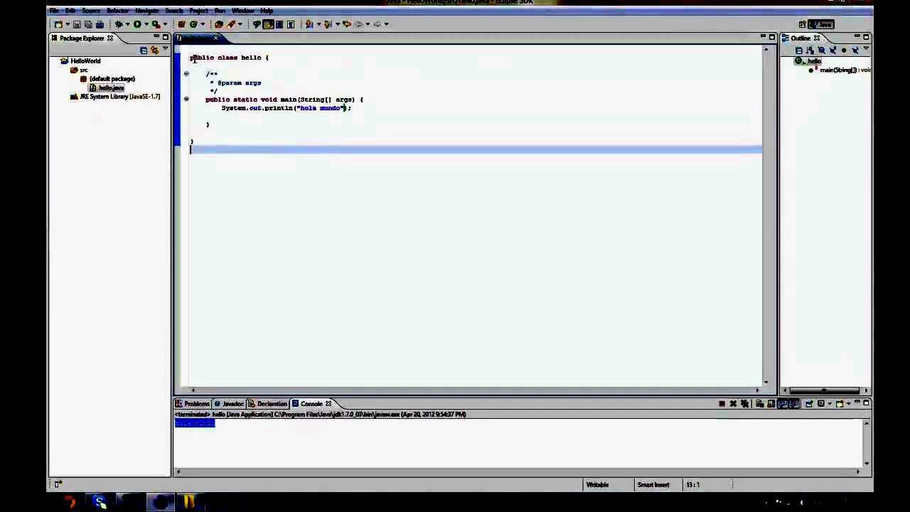 Tutorial Java 1 ( Introducción a Java, Eclipse, Hola mundo)