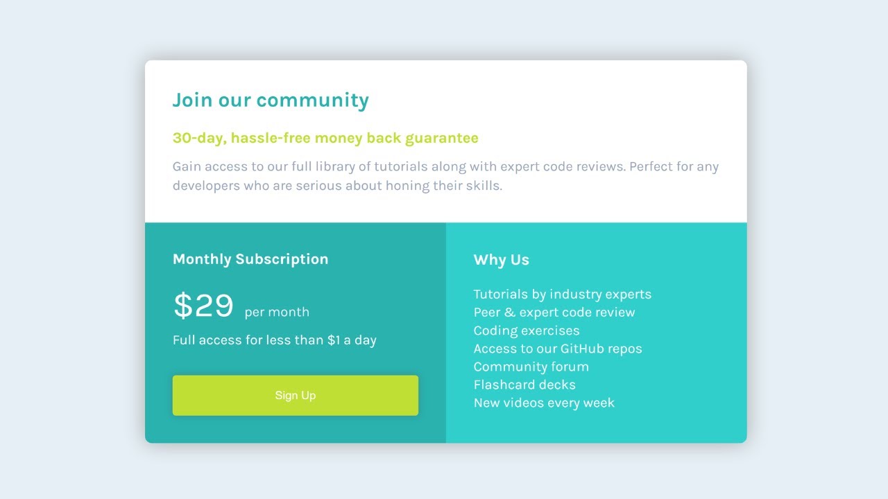 Single Price Grid Component | Frontend Mentor Challenge (HTML & CSS)