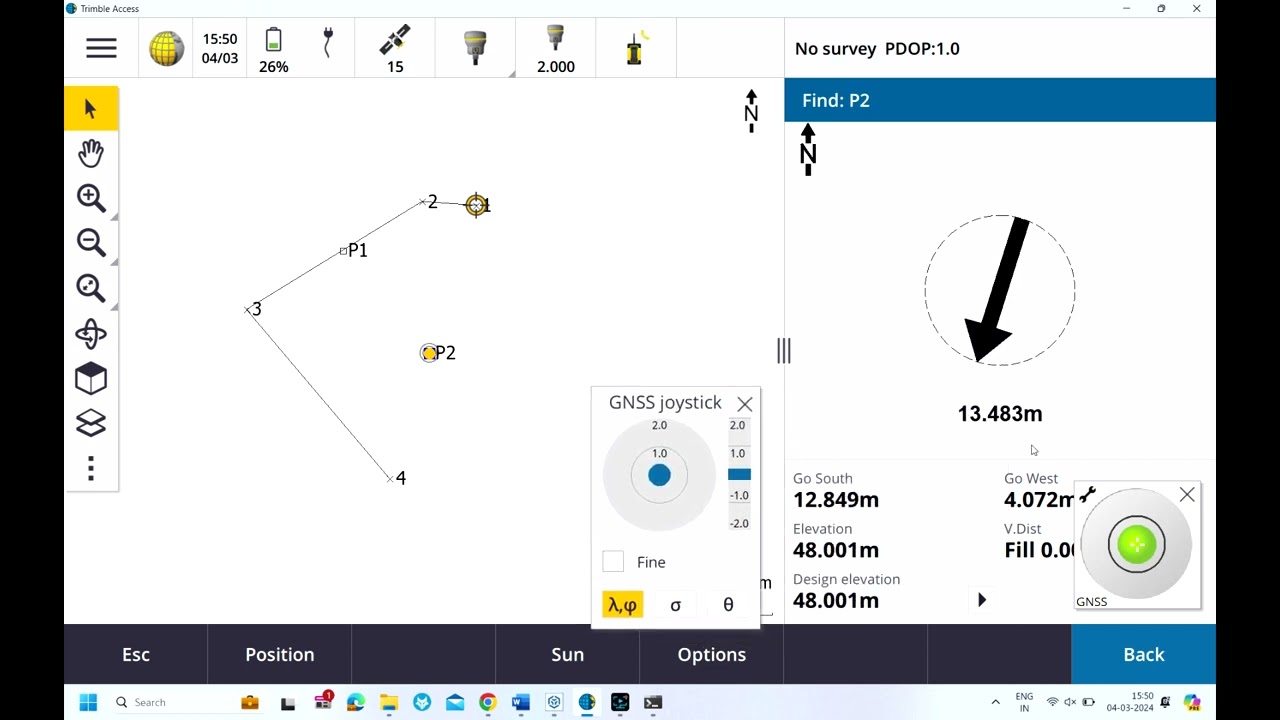 Area calculation & Stakeout in Trimble Access field software