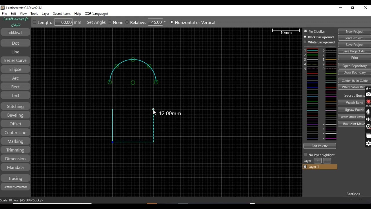 LeatherCraft CAD Basics Arc