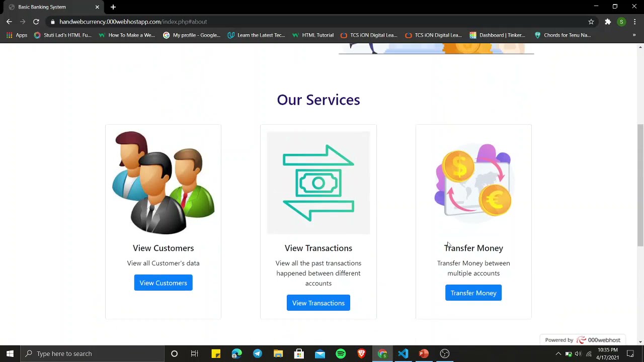 THE SPARKS FOUNDATION || BASIC BANKING SYSTEM || HTML , CSS , PHP ,MYSQL || STUTI LAD