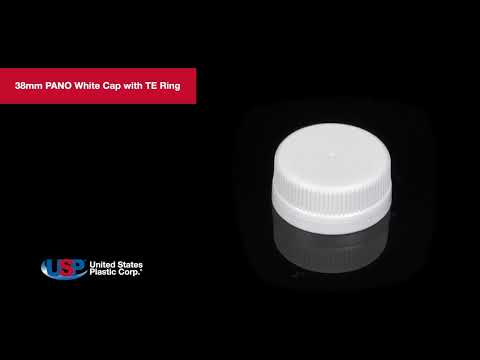 38mm PANO White Cap with TE Ring | U.S. Plastic Corp.