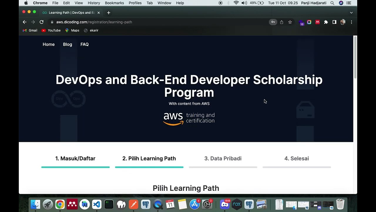 Pendaftaran DevOps and Back End Developer Scholarship Program Dicoding