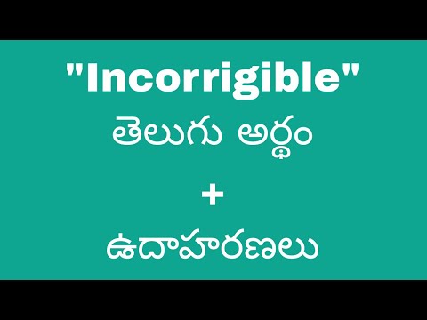 Incorrigible meaning in telugu with examples | Incorrigible తెలుగు లో అర్థం @Meaning in Telugu