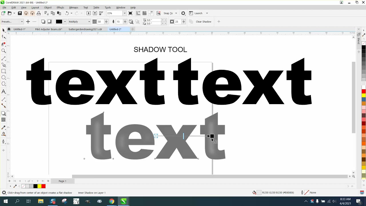 Corel Draw Tips & Tricks Shadow tool more info