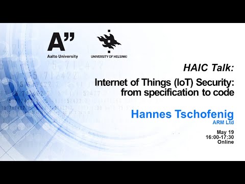 HAIC Talk: Internet of Things (IoT) Security: from specification to code – with Hannes Tschofenig