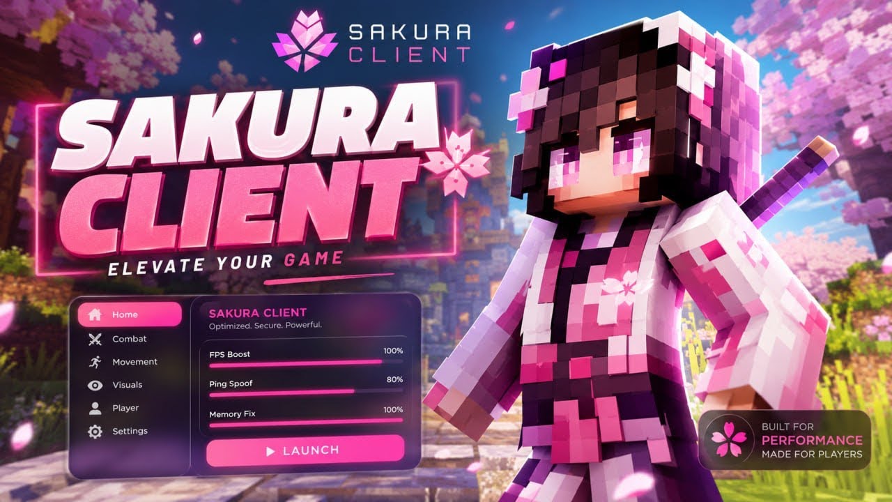 Sakura Client - The Best Blatant Minecraft Hacked Client  in 2026 (1.8.9 - 1.21.11+)