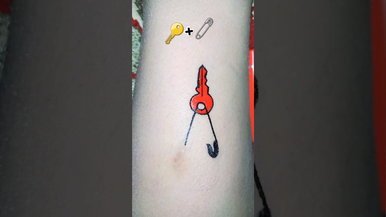 Wonderful diy key pin tattoo tricks 🔑🧷👌👌👌 #shorts #trending #viral #video #2024 #tattoo